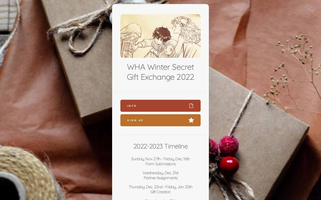 WHA Winter Secret Gift Exchange